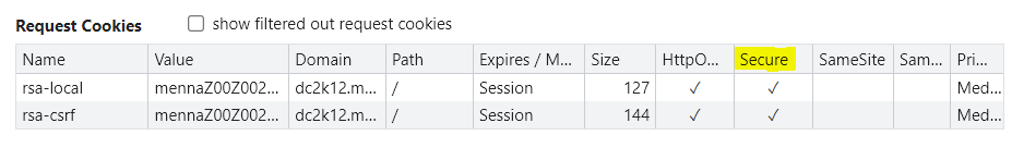 Securid Iis Agent Cookies Rsa Csrf And Rsa Local Are Not Marked As