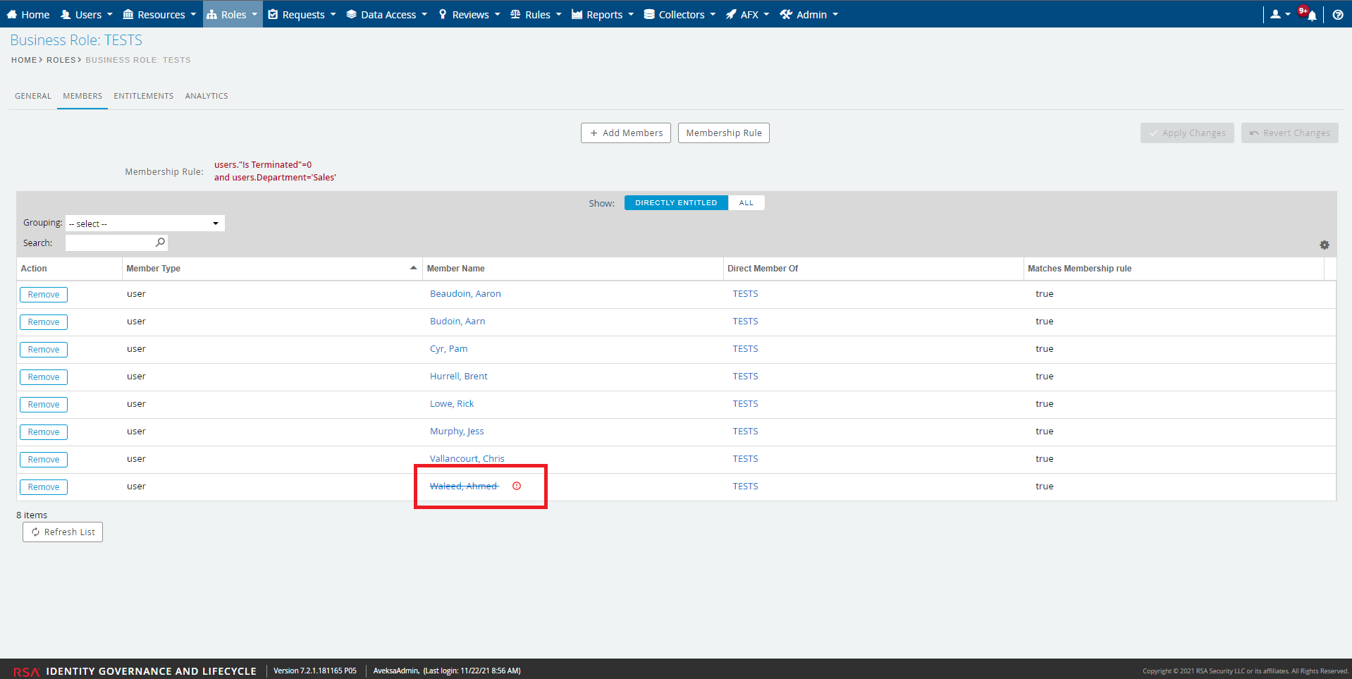Terminated Users Not Correctly Removed From Roles In Rsa Identity