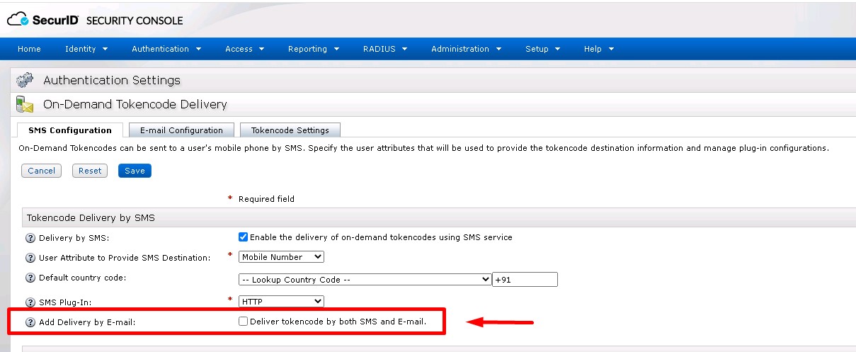 Enable On Demand Authentication By Both Sms And E Mail On Rsa