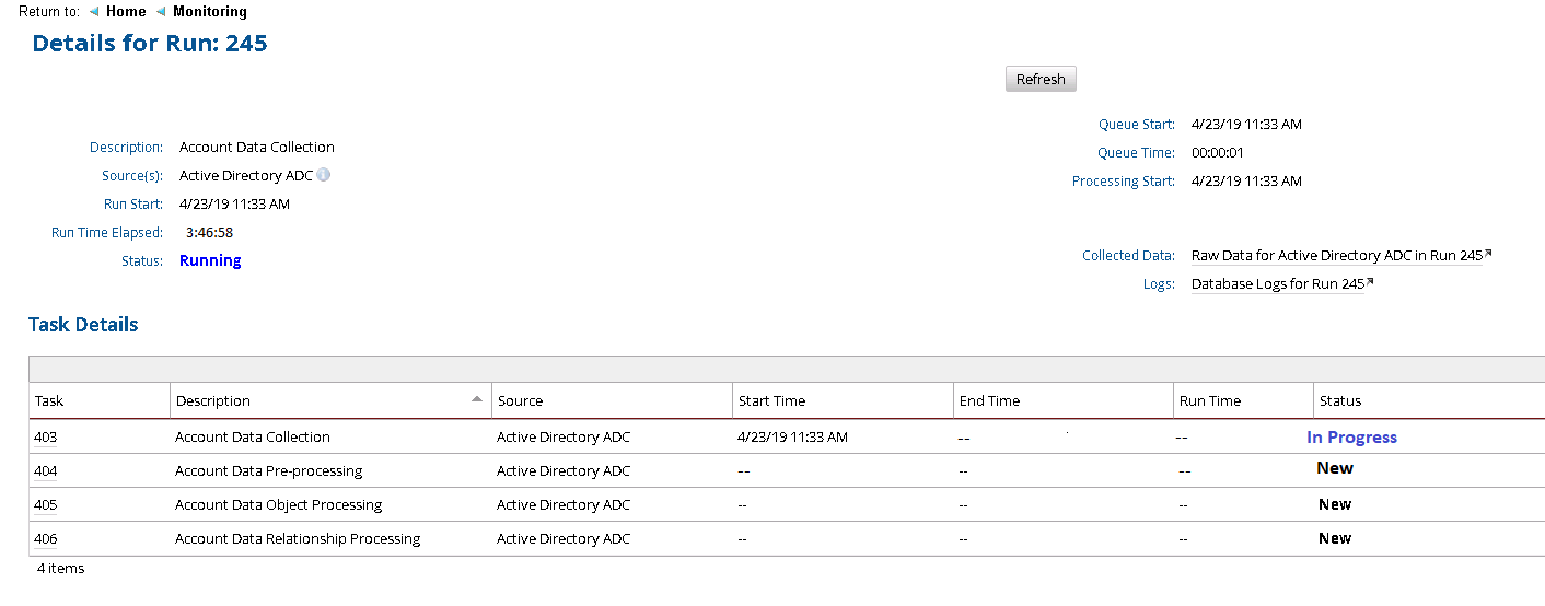 Collection Is Stuck In The Data Collection Phase In Rsa Identity