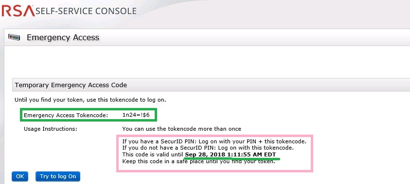 How Users Can Generate A Temporary Emergency Access Tokencode From Rsa