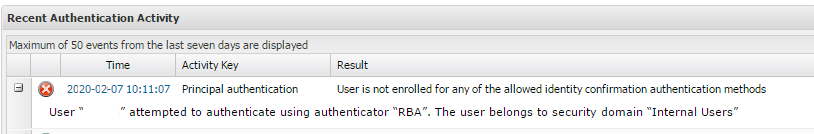 User Is Not Enrolled For Any Of The Allowed Identity Confirmation