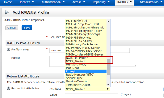 Configuring authentication with RADIUS attributes with a NetWare Core ...