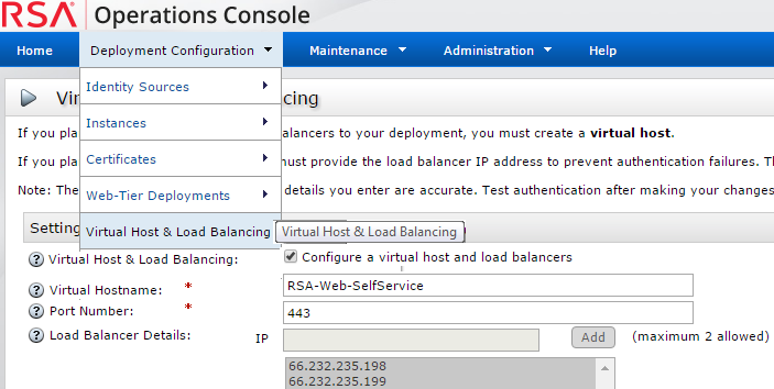 How To Configure More Than Two Ip Addresses For An Rsa Authentication