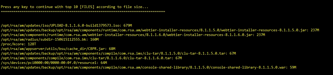 Detailed report of memory utilization on Linux for RSA Authentication ...