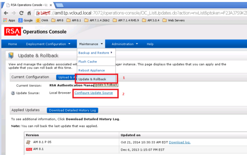 How to install patches on an RSA Authentication Manager 8.1 via web browser | RSA Community