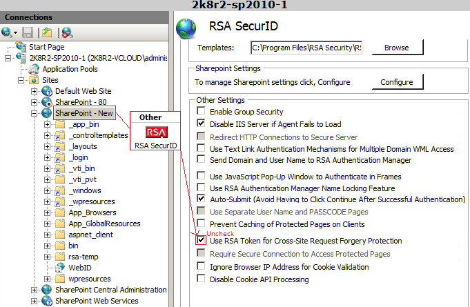 Configuring The Rsa Authentication Agent 71 For Web For Iis To