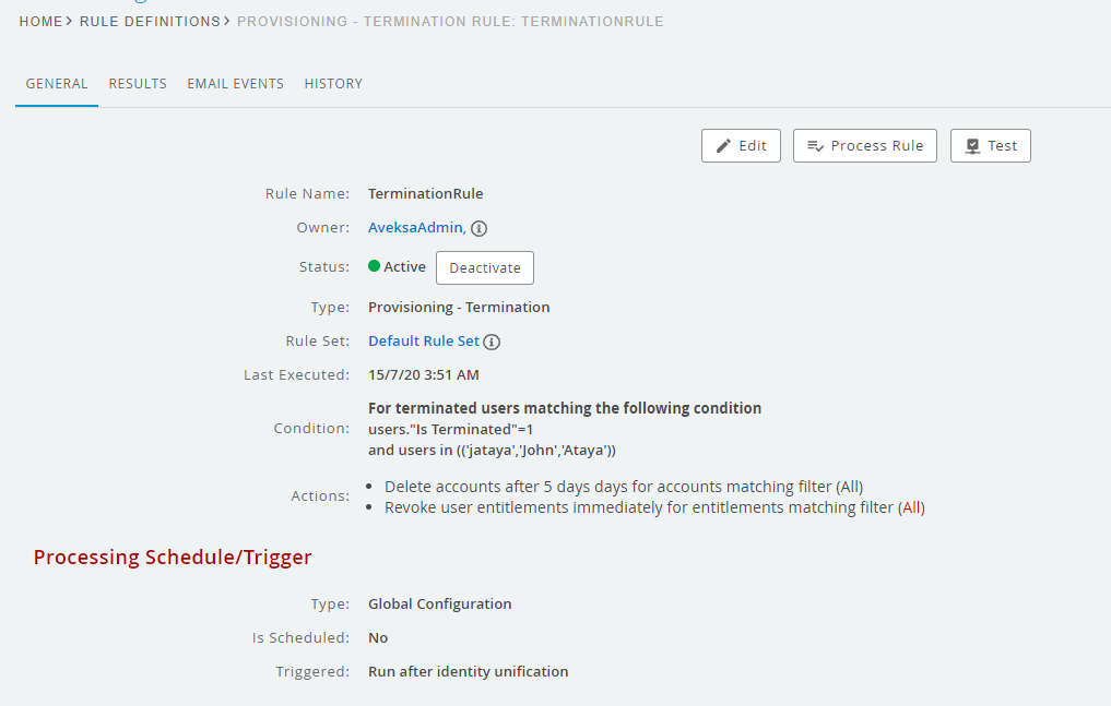 Provisioning Termination Rule Creating Request To Revoke Groups Even