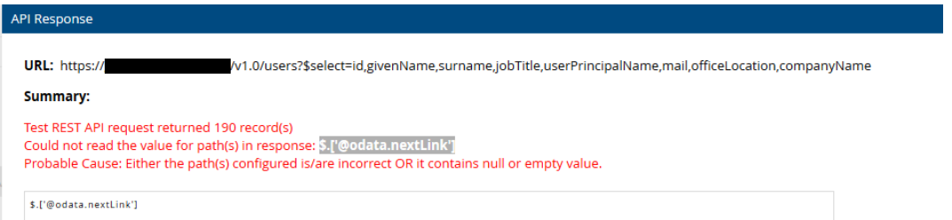 Generic Rest Collector Fails With Could Not Read The Value For Paths