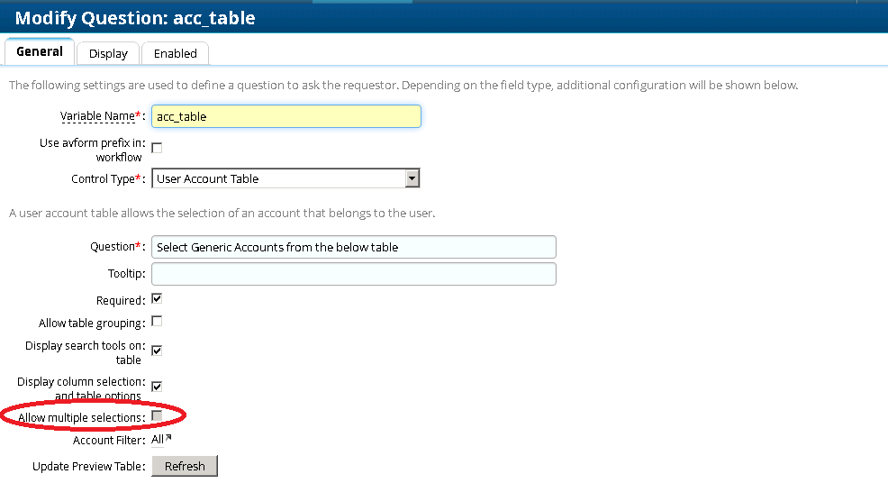 In Rsa Via Lifecycle And Governance The Allow Multiple Selections Checkbox Is Disabled For The