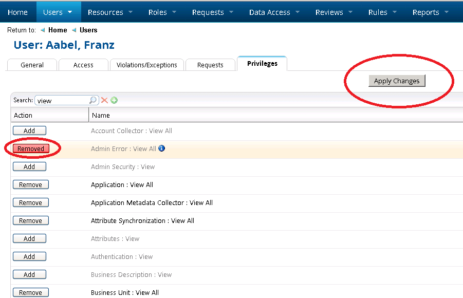 Unable To Remove Privileges For An Rsa Via Governance And Lifecycle