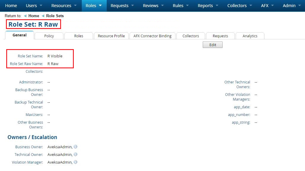 Rsa Identity Governance And Lifecycle Role Sets Display The Raw Name