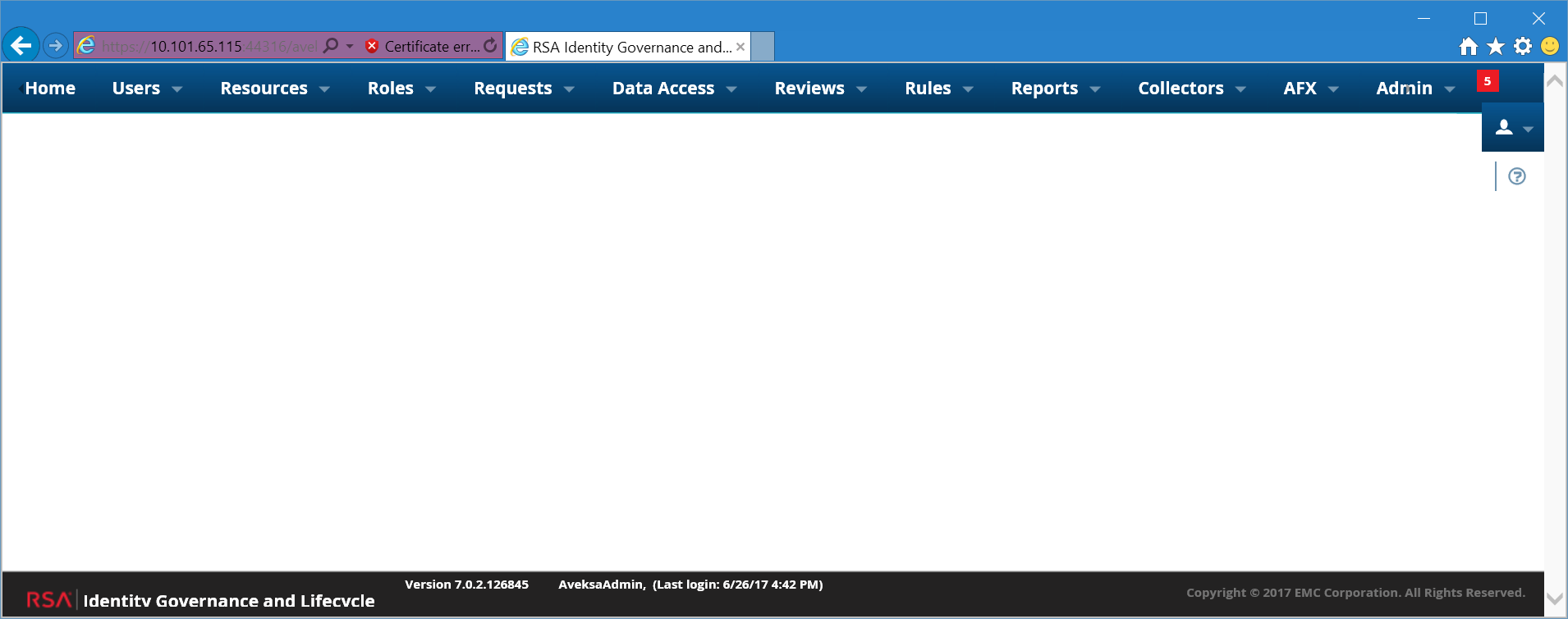 Rsa Identity Governance And Lifecycle Menus Do Not Display Correctly In