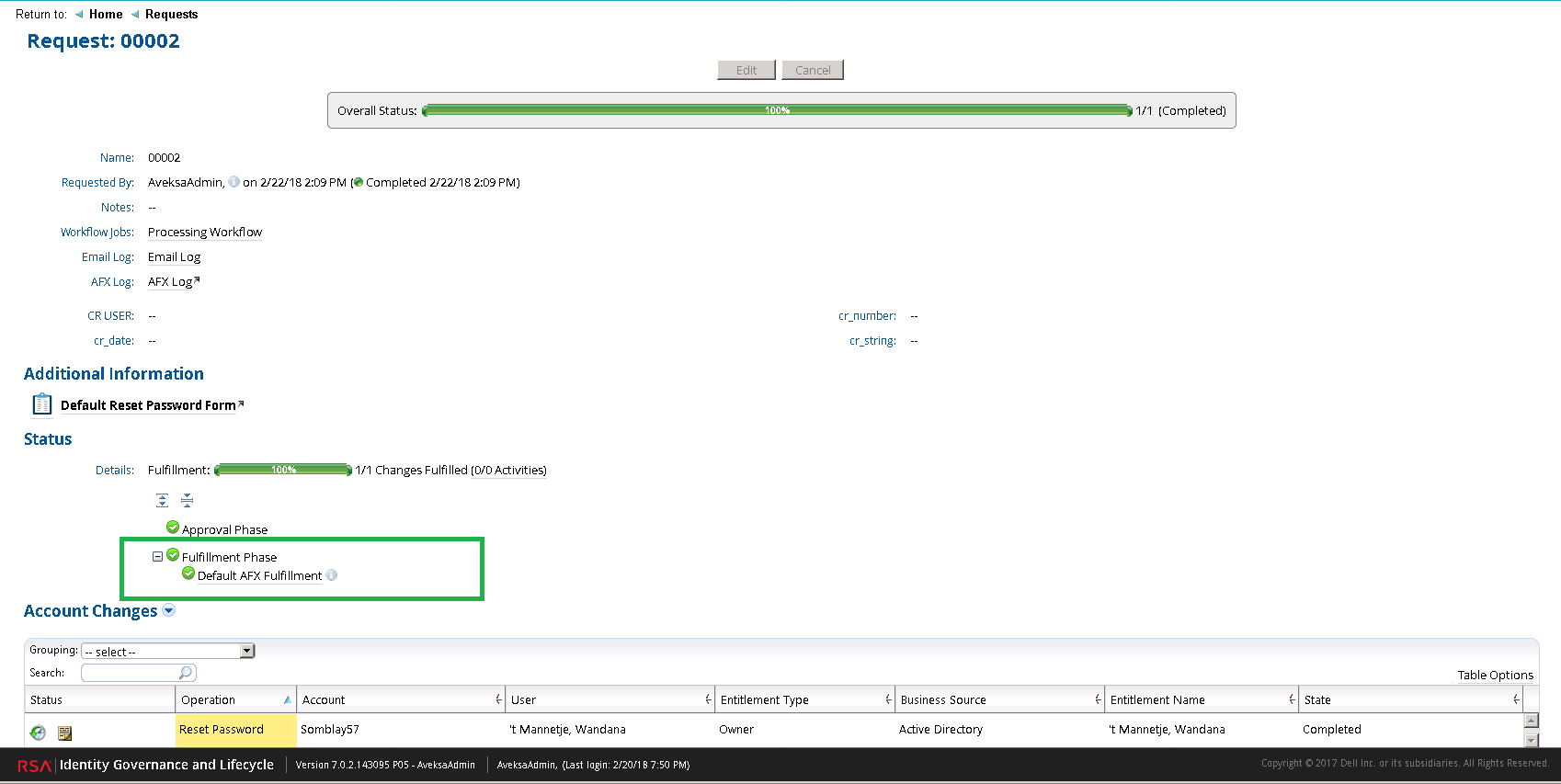 Requests Do Not Show Any Fulfillment Phase Details Under The Status For