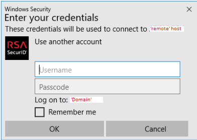 RSA Authentication Agent 7.3.1 for Microsoft Windows prompts for passcode when used as an RDP ...