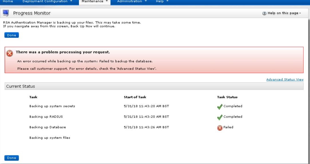 Rsa Authentication Manager 8x Database Backup Fails Rsa Community