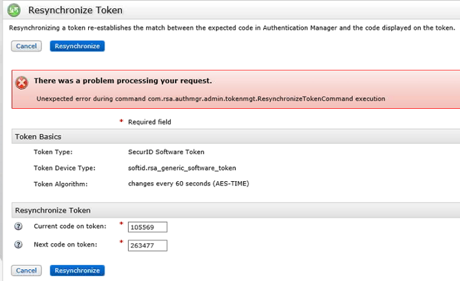 While Running The Rsa Authentication Manager 8x Bulk Token Sync