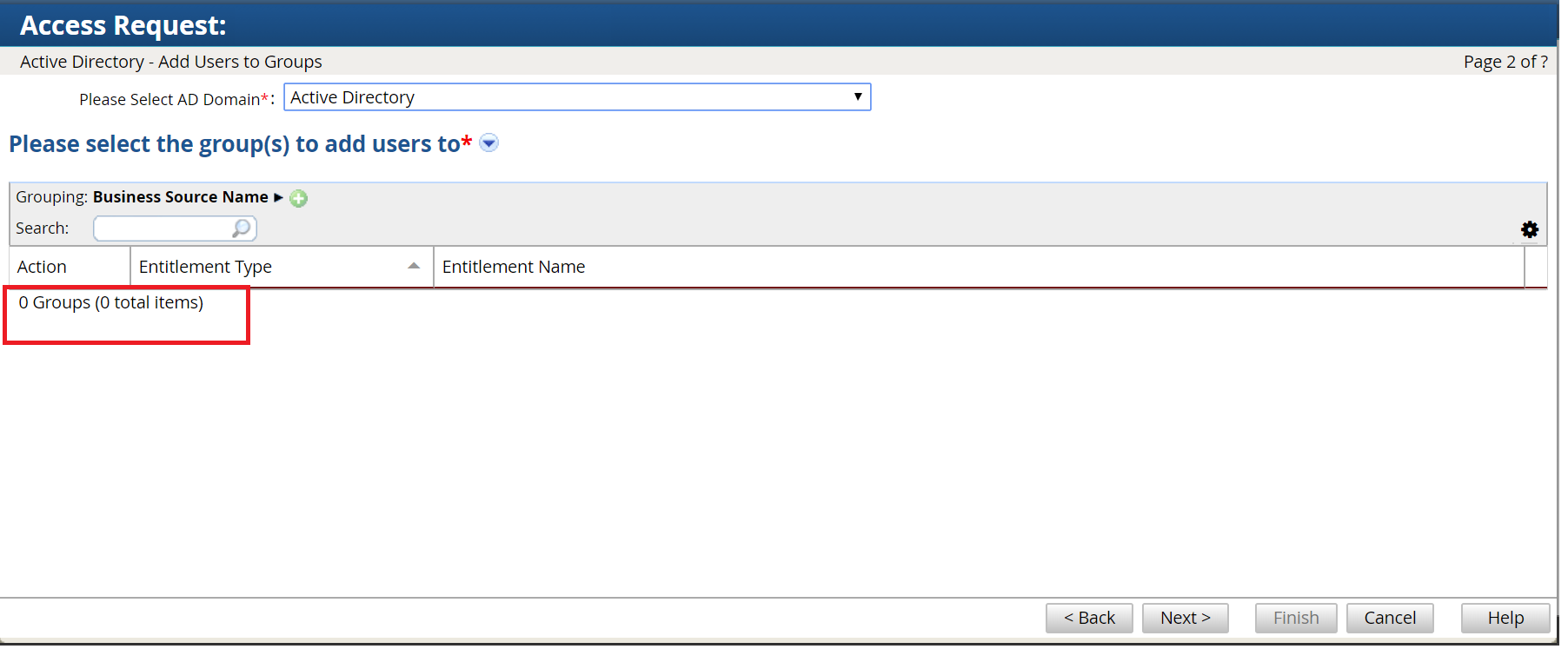 Rsa Identity Governance And Lifecycle Request Form Does Not Populate Entitlement Selector
