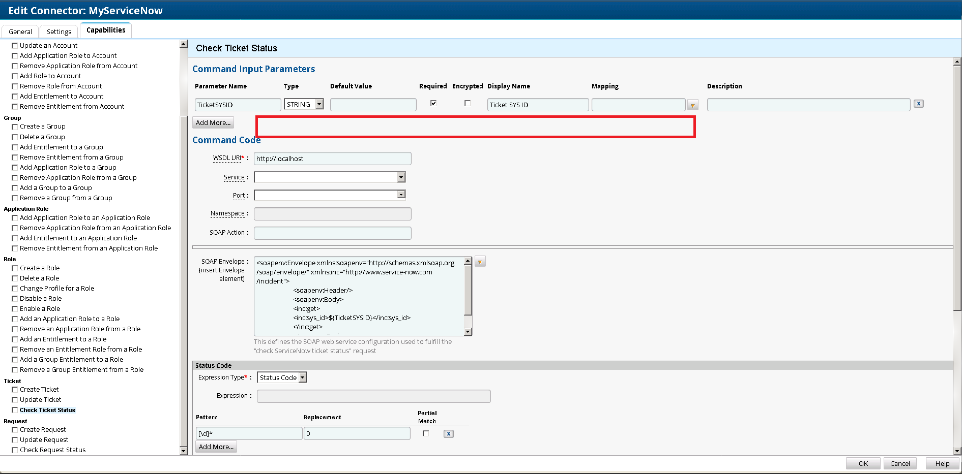 Servicenow Connector Missing Command Output Parameters Section In The Check Ticket Status And