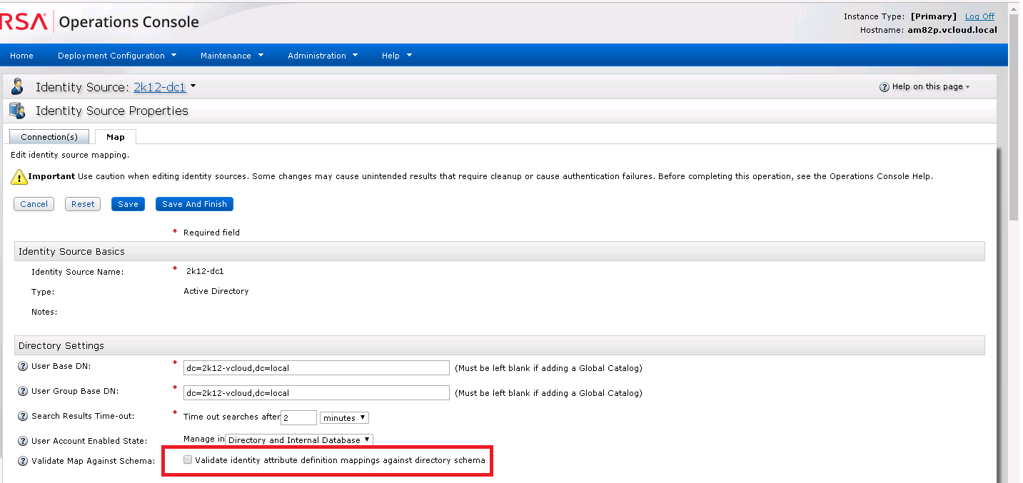 Cannot Map Attribute Error Message When Trying To Map Ldap Description Field In Rsa