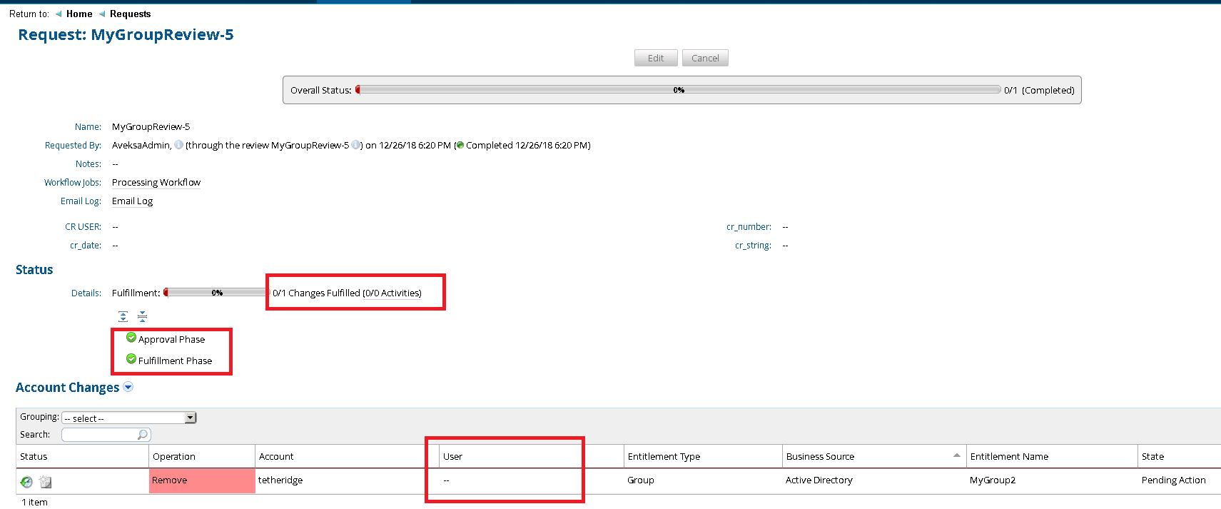 Unable To Remove Account From Group Through A Review In Rsa Identity