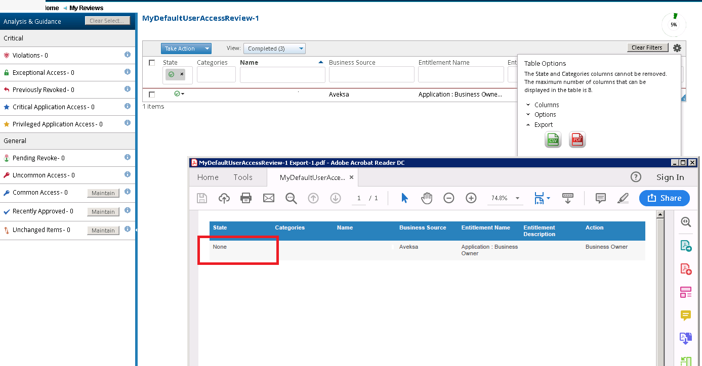 Rsa Identity Governance And Lifecycle Export Of Review Results In Pdf Or