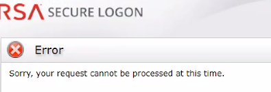 Error: Unable to perform pre-login process when trying to login to RSA ...