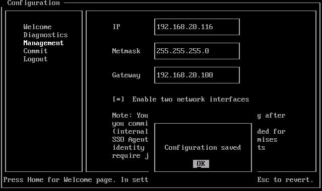Configuration Unsuccessful And Invalid Management Network Settings