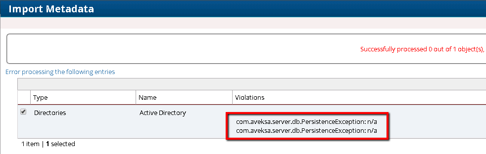 Rverdbpersistenceexceptionna Errors When Importing