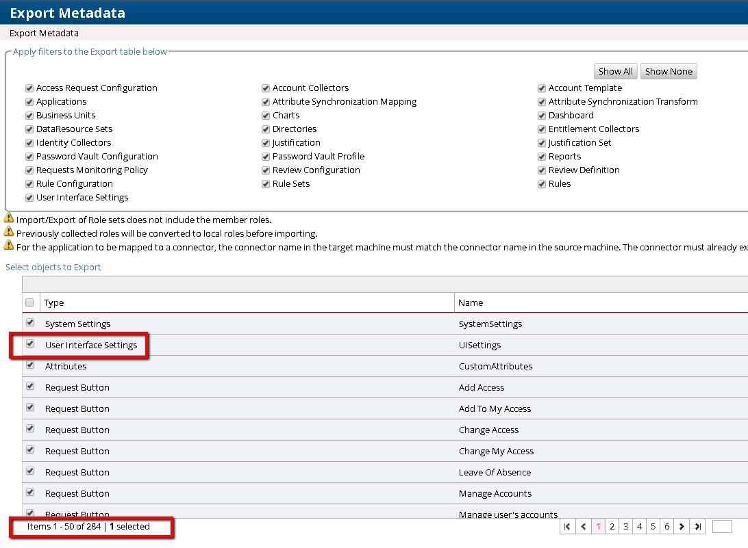 Checkboxes Do Not Work Correctly On The Importexport Metadata Page In
