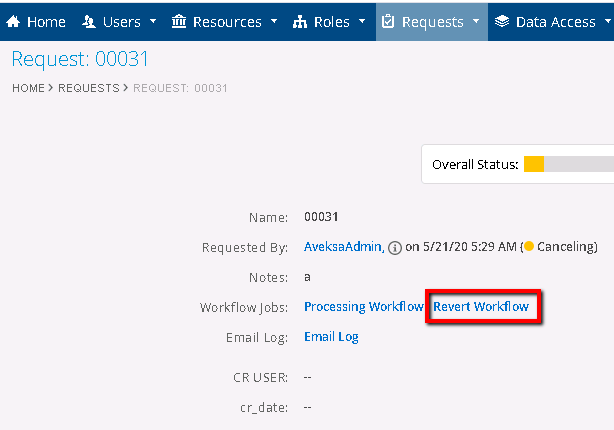 A Request Workflow In The Canceling State Does Not Move To The
