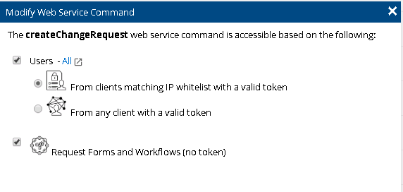 Unable to make a successful Web Service API createChangeRequest call from a Workflow in RSA ...