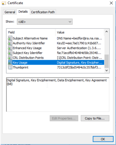 Keyusage Does Not Allow Digital Signatures Error When Using Test