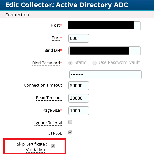 LDAP Collectors report 'No subject alternative names matching IP ...