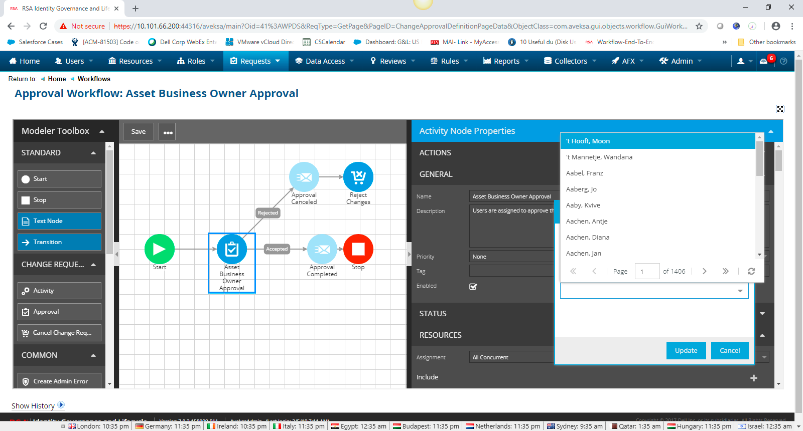 Unable To Search Or Filter On Specific User In Approval Node In A Workflow In Rsa Identity