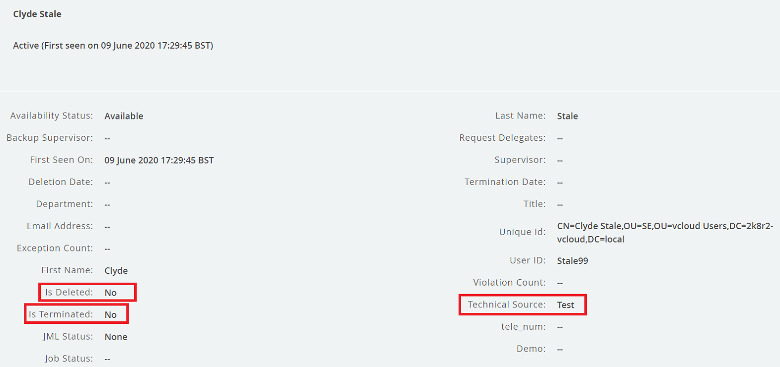Provisioning Termination Rule Fails To Filter On Custom Attributes That