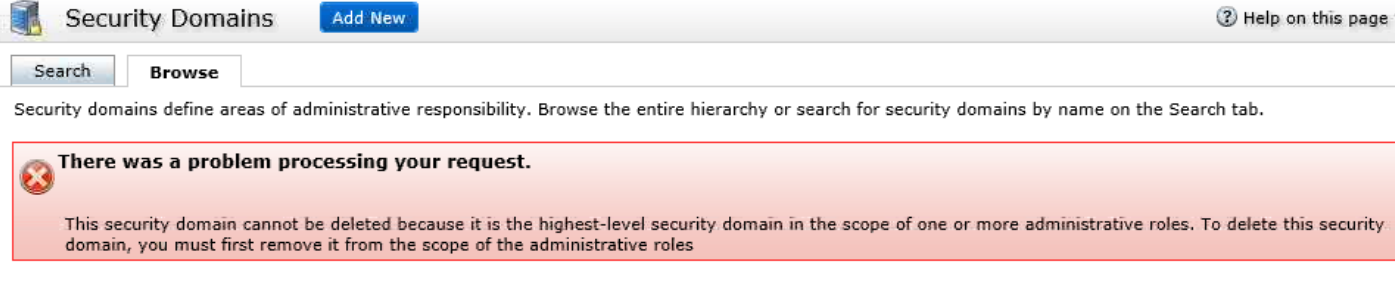 Unable To Delete A Security Domain In Rsa Authentication Manager 8x