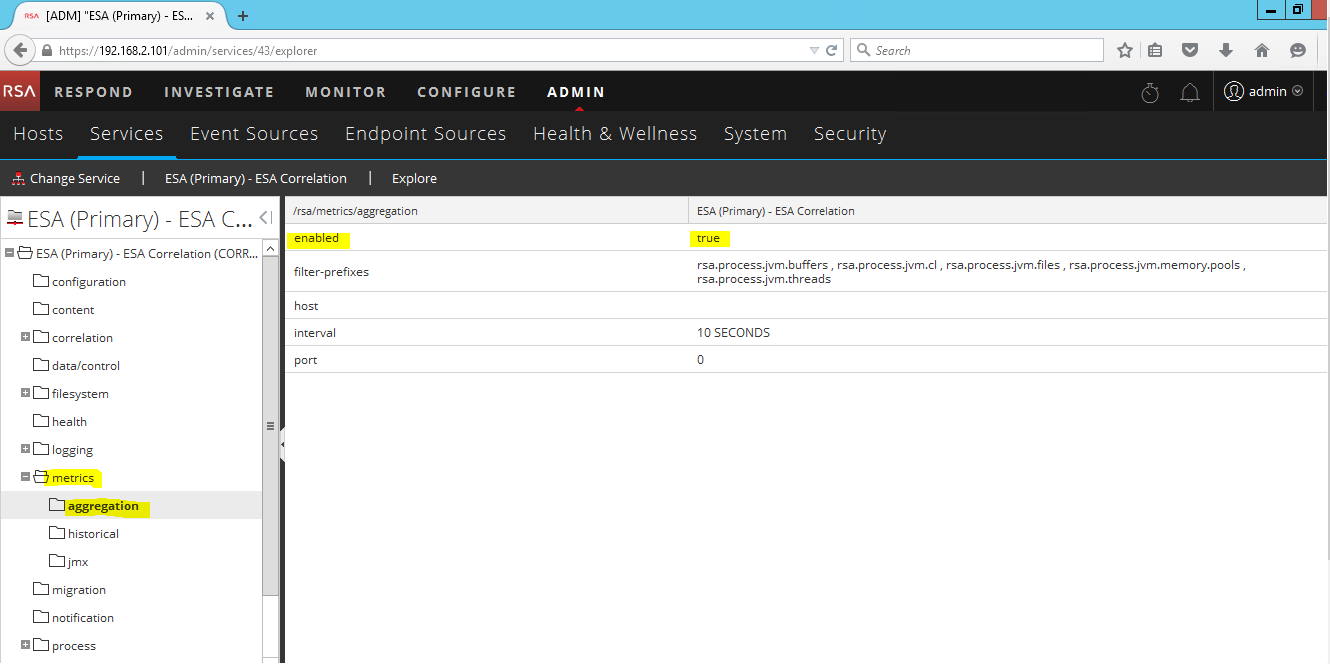 Enable Aggregation Metrics On The Esa Correlation Server Rsa Community