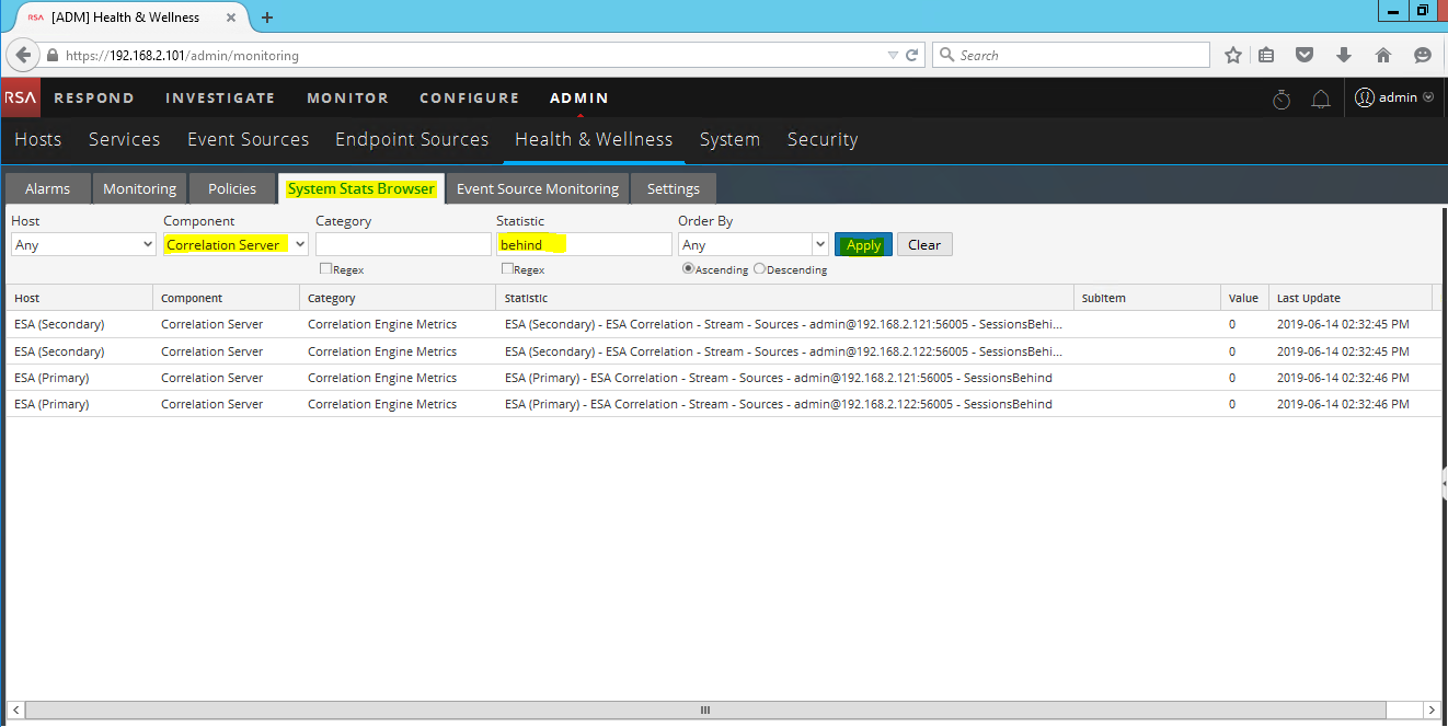Enable Aggregation Metrics On The Esa Correlation Server Rsa Community