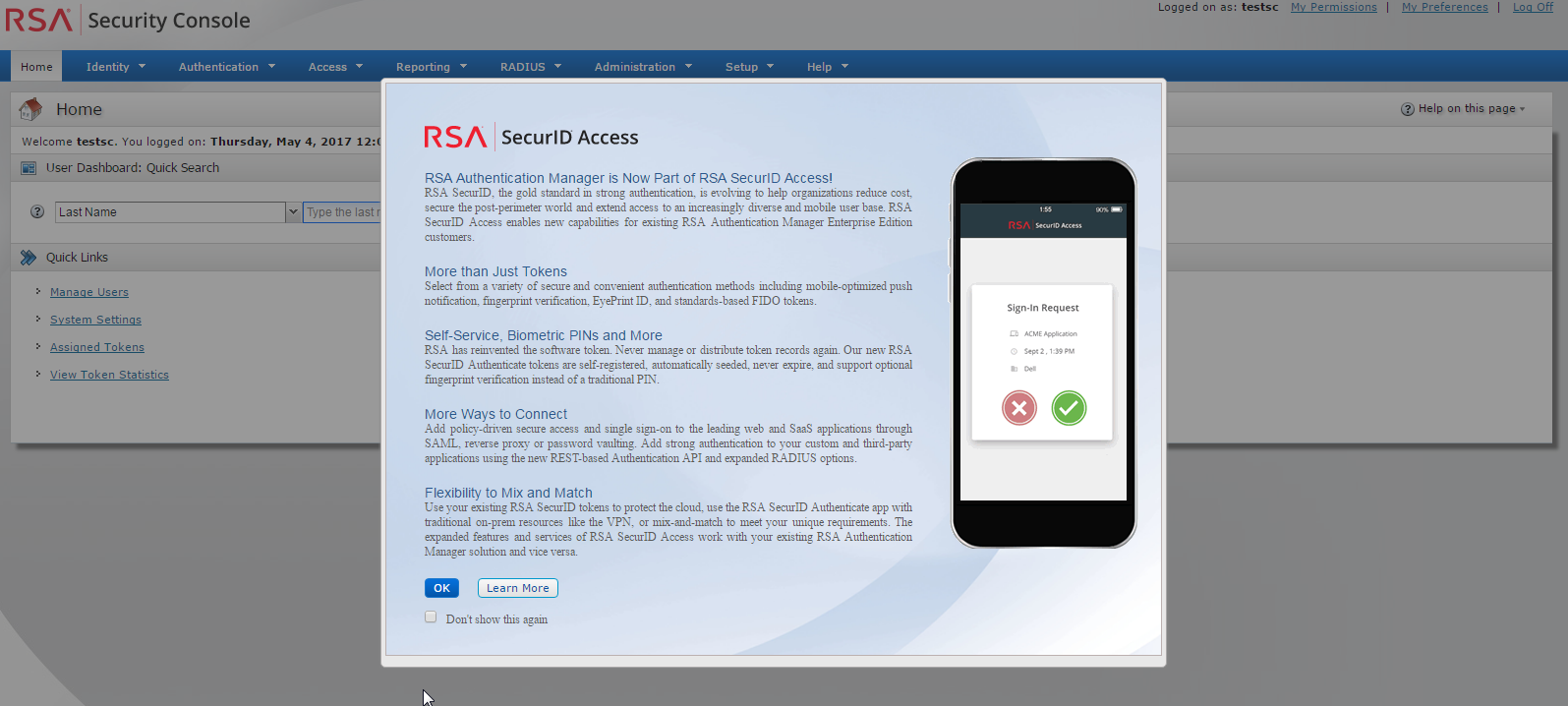 Rsa Securid Access Pop Up On Rsa Security Console Rsa Community