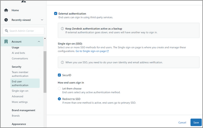 Zendesk - SAML IDR SSO Configuration RSA Ready Implementation Guide | RSA Community
