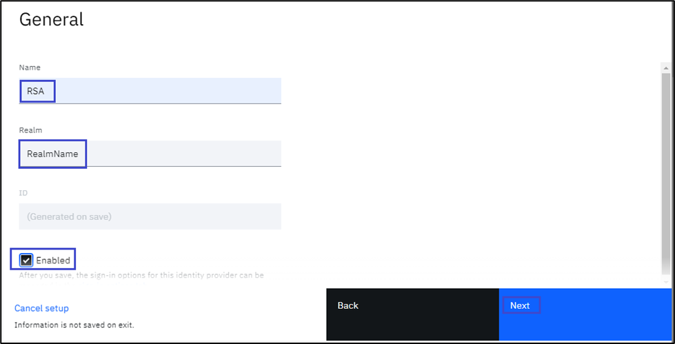 Ibm Security Verify Saml My Page Sso Configuration Rsa Ready