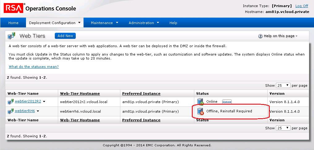 Troubleshooting Web Tier deployments on Red Hat Enterprise Linux for RSA Authentication Manager ...