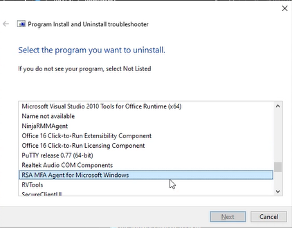 Unable to Install/Upgrade RSA MFA agent for Microsoft Windows | RSA Community