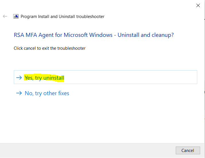 Unable To Installupgrade Rsa Mfa Agent For Microsoft Windows Rsa