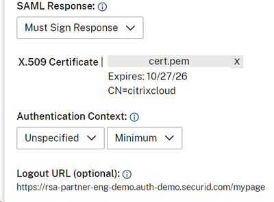 Citrix Cloud - SAML Relying Party Configuration - RSA Ready Implementation Guide | RSA Community