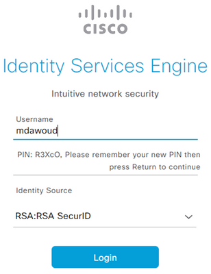 Cisco ISE 3.2 - Login Screenshots - RSA Ready Implementation Guide ...