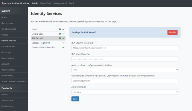 Specops Software Ureset Securid Authentication Api With Cas Configuration Rsa Ready Securid