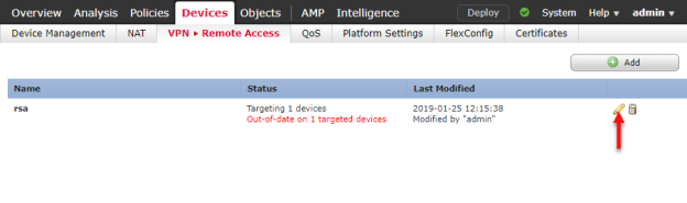 Remote Access VPN Configuration - Cisco FTD RSA Ready SecurID Access Implementation Guide | RSA ...
