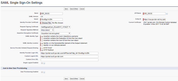 Salesforce Ssoagent Samlconfiguration Rsa Ready Securid Access